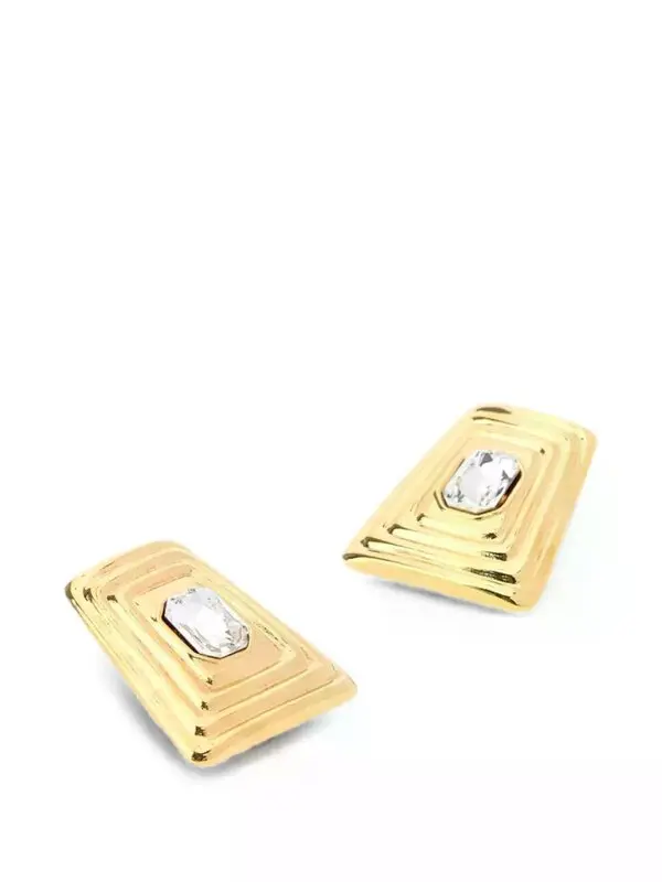 Alessandra Rich Crystal-embellished Trapezoid Earrings