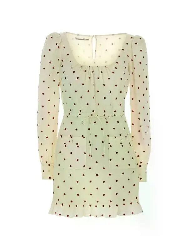 Alessandra Rich Polka-dot Ruffled Mini Dress