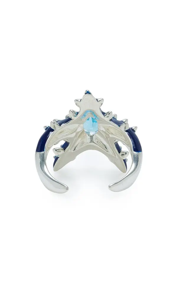 Bea Bongiasca Stella Sterling Silver Topaz And Enamel Ring