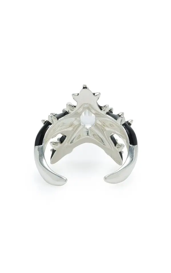 Bea Bongiasca Stella Sterling Silver Crystal And Enamel Ring