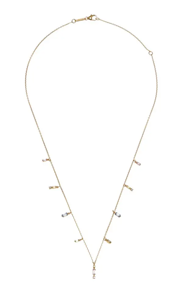 SUZANNE KALAN Dangling 18k Yellow Gold Sapphire And Diamond Necklace