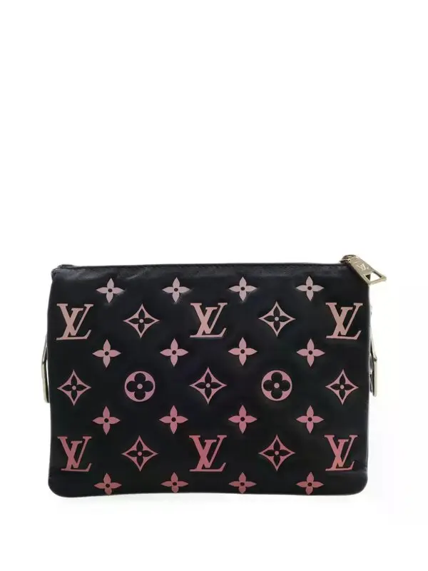 LOUIS VUITTON 2021-2026 Bicolor Monogram Embossed Lambskin Coussin Bb Satchel