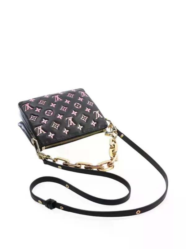 LOUIS VUITTON 2021-2026 Bicolor Monogram Embossed Lambskin Coussin Bb Satchel