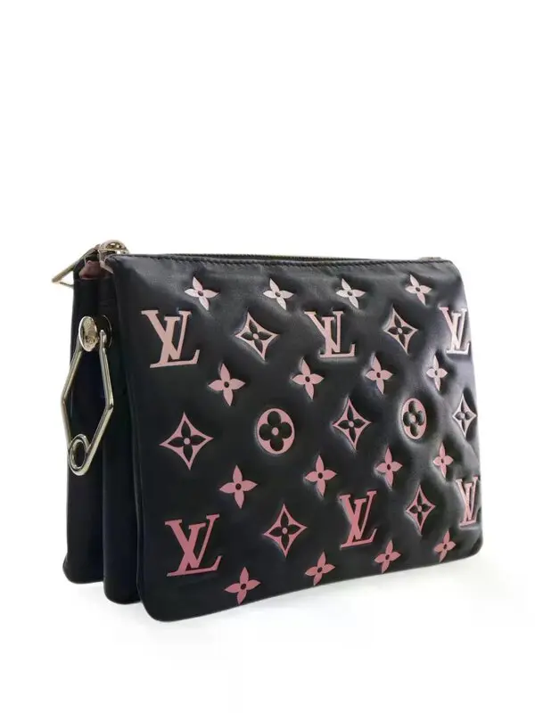 LOUIS VUITTON 2021-2026 Bicolor Monogram Embossed Lambskin Coussin Bb Satchel