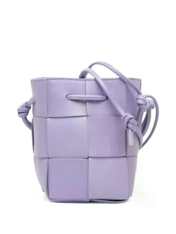 Bottega Veneta Mini Nappa Maxi Intrecciato Cassette Bucket Bag - Purple