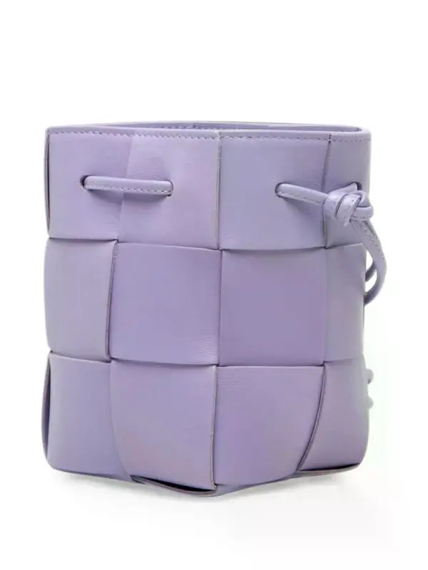 Bottega Veneta Mini Nappa Maxi Intrecciato Cassette Bucket Bag - Purple