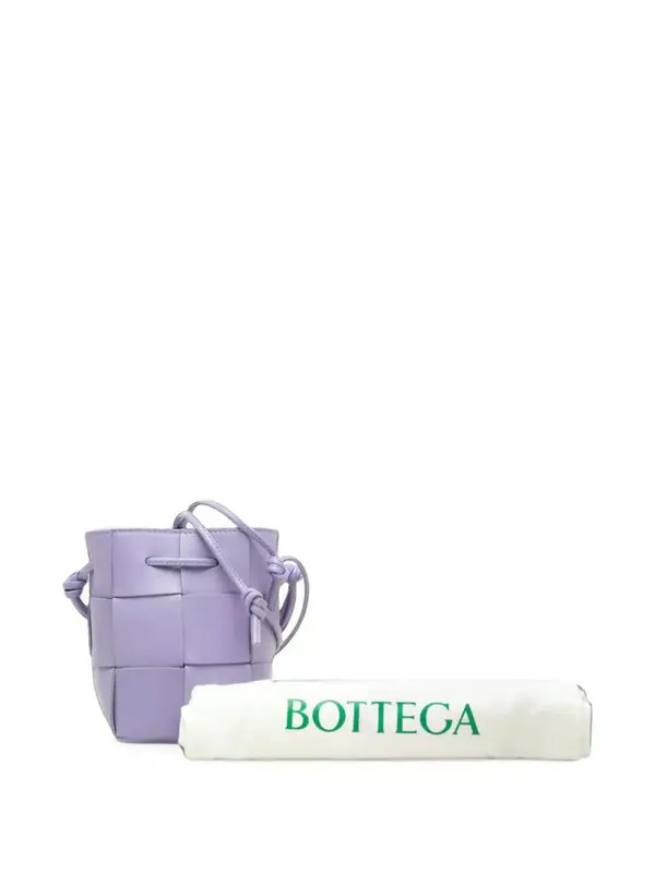 Bottega Veneta Mini Nappa Maxi Intrecciato Cassette Bucket Bag - Purple