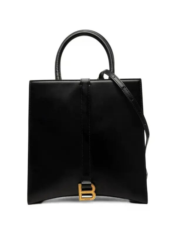 Balenciaga 2018-2026 Small Soft Leather Hourglass Tote Bag - Black