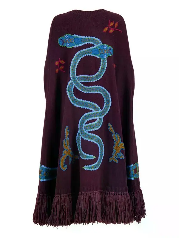 PAULA Embroidered Knitted Cape