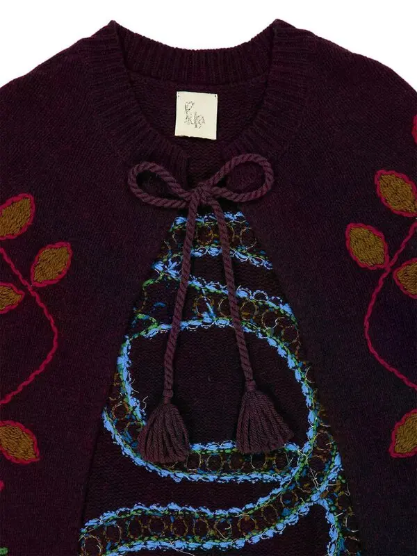 PAULA Embroidered Knitted Cape