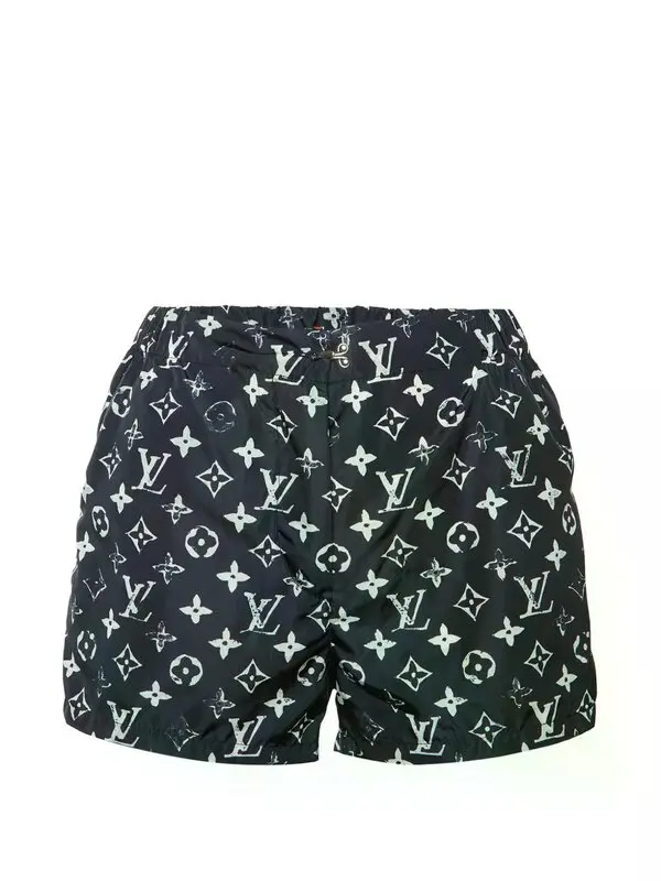 LOUIS VUITTON Monogram Print Zip-fastening Shorts