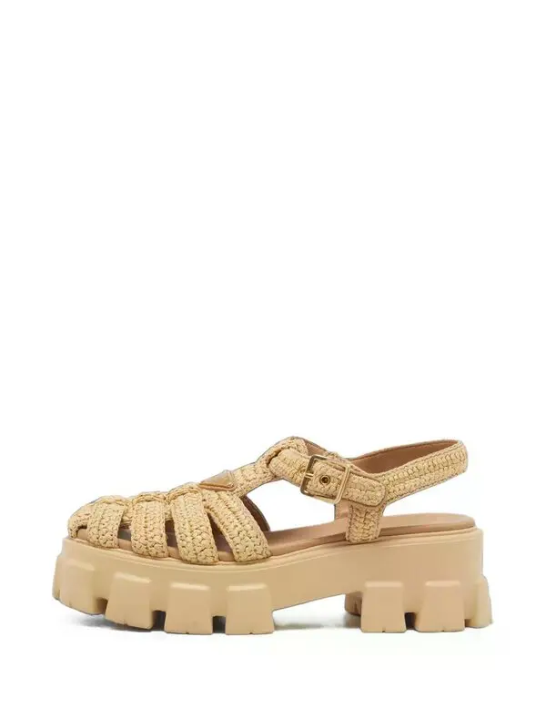 Prada Monolith Raffia Sandals
