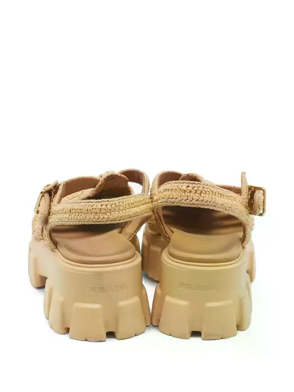 Prada Monolith Raffia Sandals