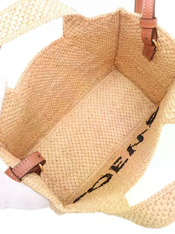 Loewe 2010-2026 Small Raffia Font Tote Satchel