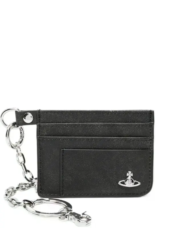 VIVIENNE WESTWOOD Orb-plaque Chain-detail Cardholder - Black