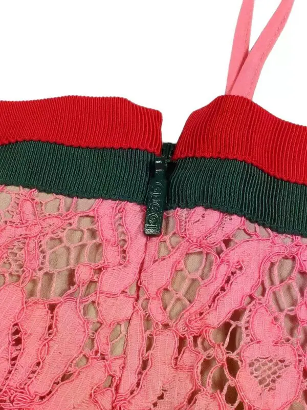 Gucci 2010s Web-stripe Lace Midi Skirt
