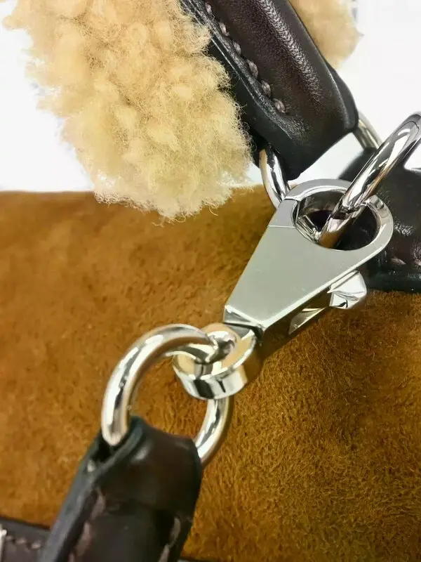 Hermès 2005 35 Kelly Shearling-trim Two-way Handbag