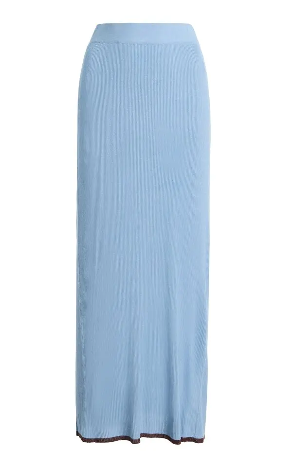 THIRD FORM Bound Knit Midi Skirt - Blue