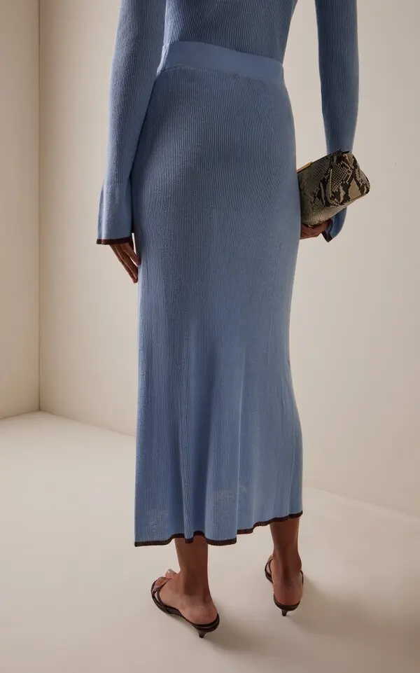THIRD FORM Bound Knit Midi Skirt - Blue