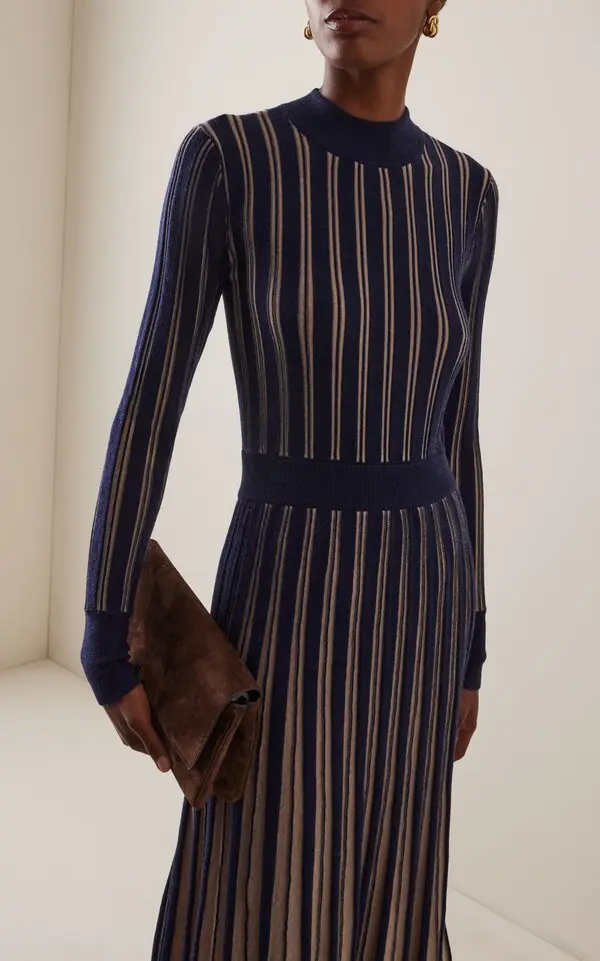 Cara Cara Mariella Pleated Wool Midi Dress