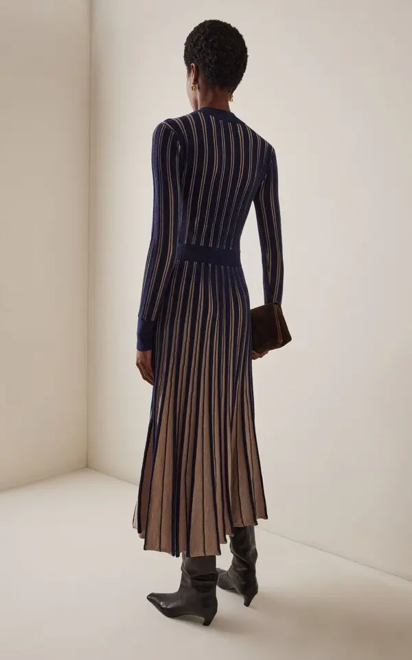 Cara Cara Mariella Pleated Wool Midi Dress