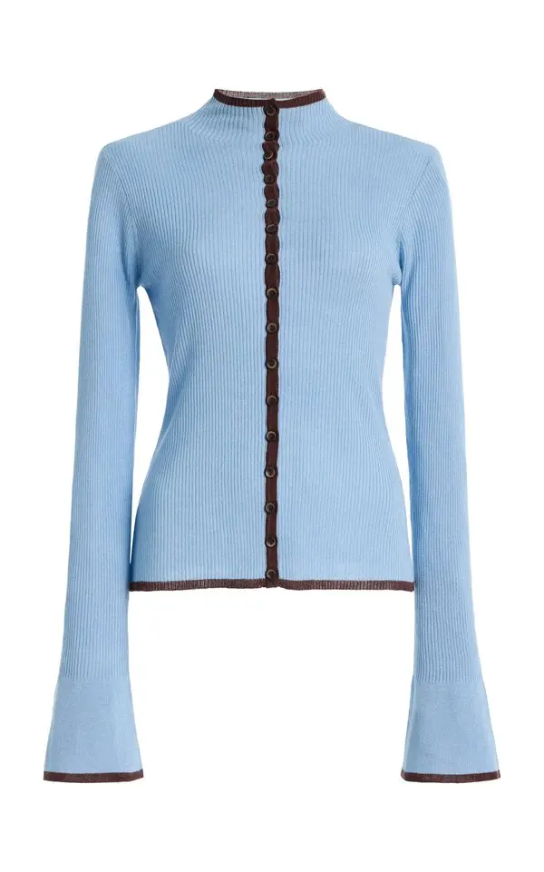 THIRD FORM Bound Knit Cardigan - Blue