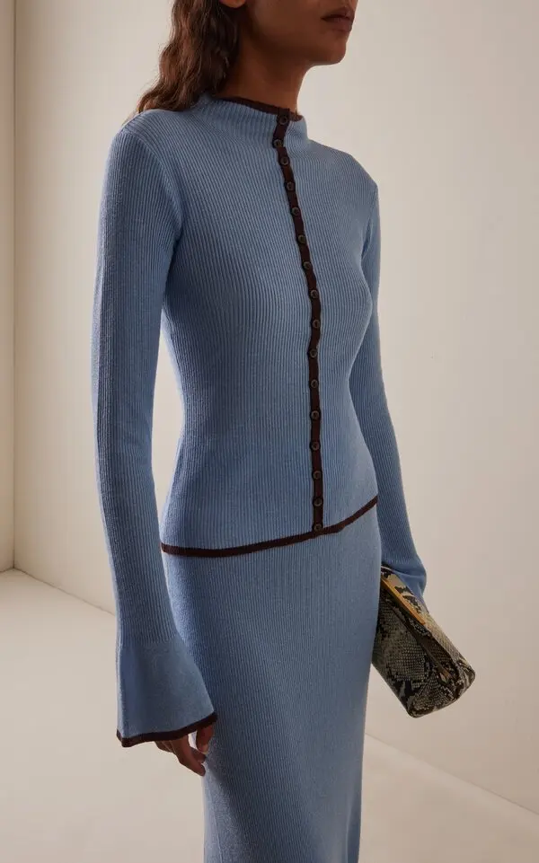 THIRD FORM Bound Knit Cardigan - Blue