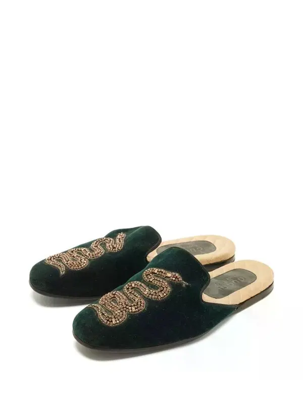 Gucci Lawrence Snake-embellished Mules