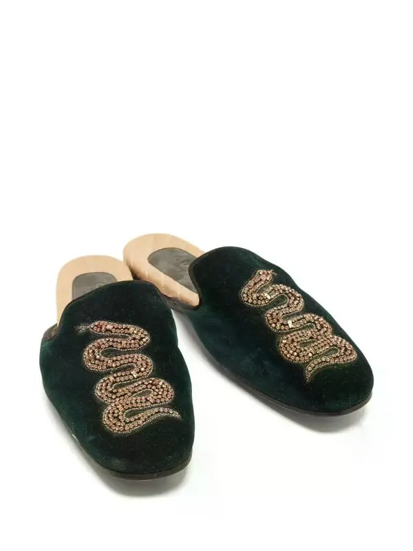 Gucci Lawrence Snake-embellished Mules