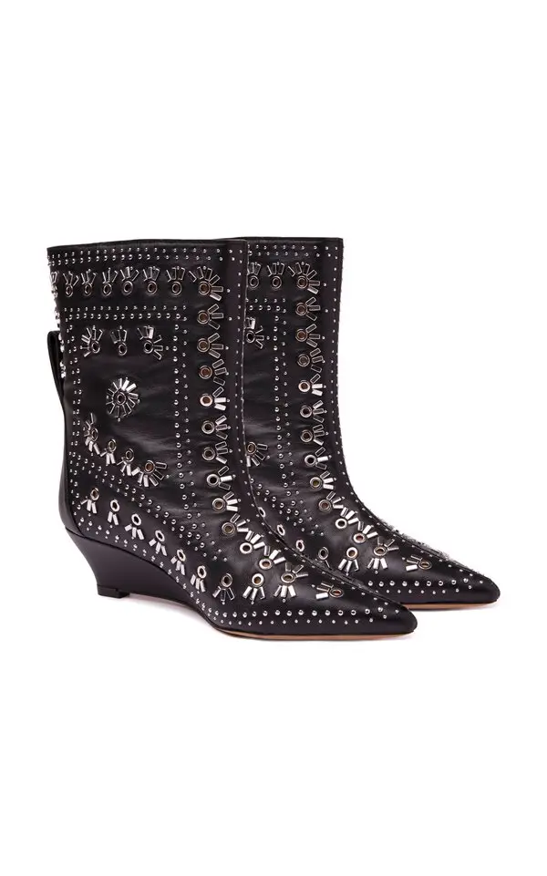 ODISSI Gemma D Studded Leather Ankle Boots