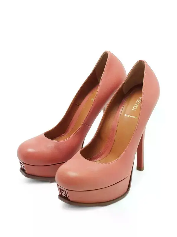 Fendi Leather Round Toe Stiletto Pumps