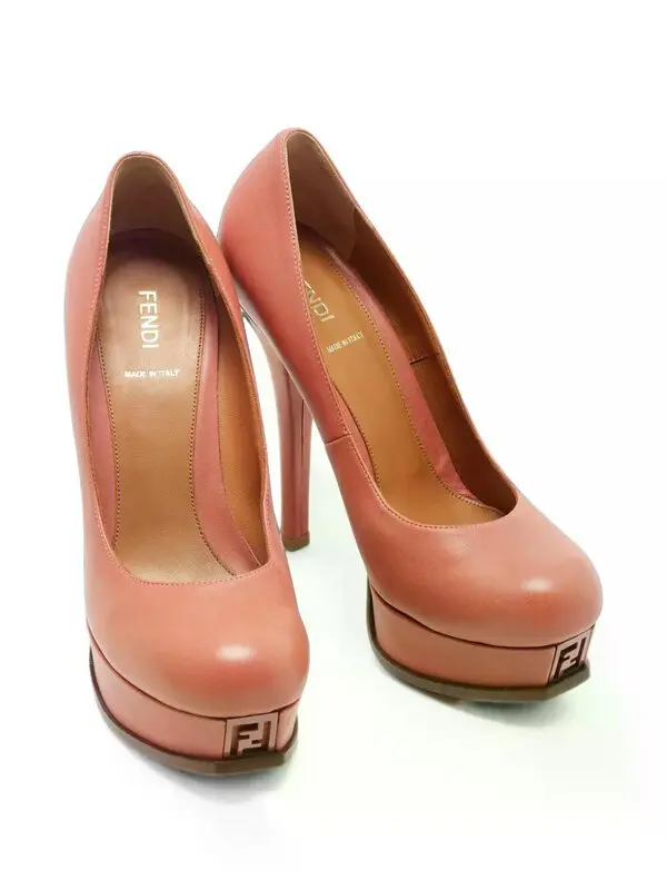 Fendi Leather Round Toe Stiletto Pumps