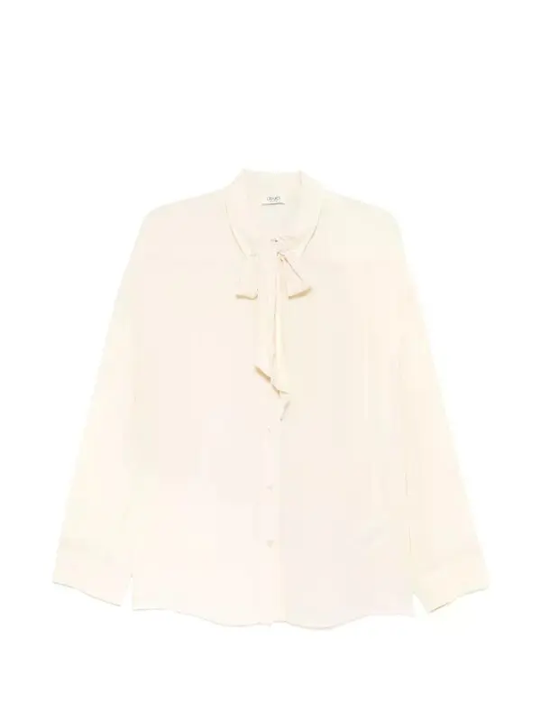 Liu Jo Pussy-bow Long Sleeve Shirt - Neutrals