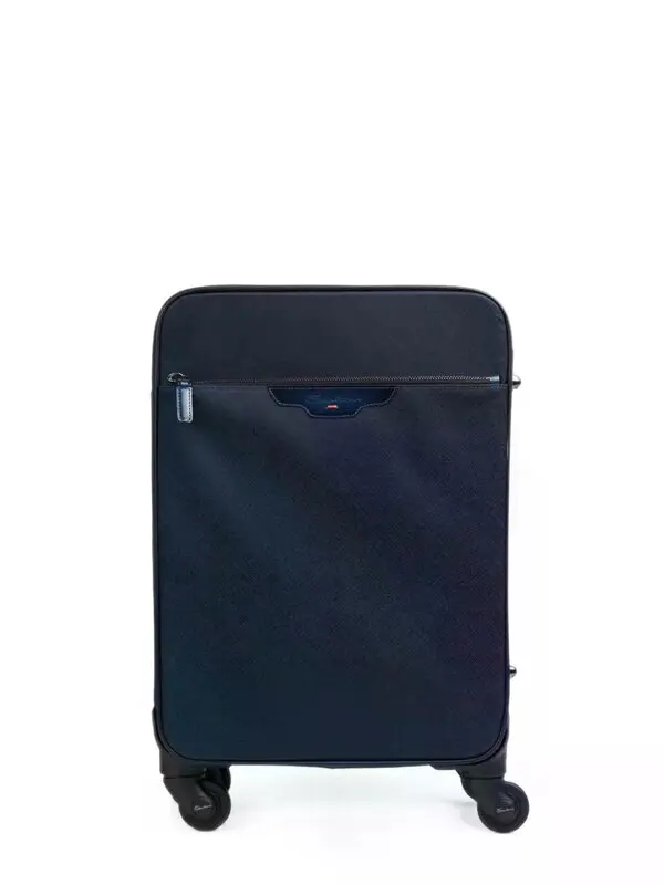 Santoni Textured Calf Leather Travel Suitcase