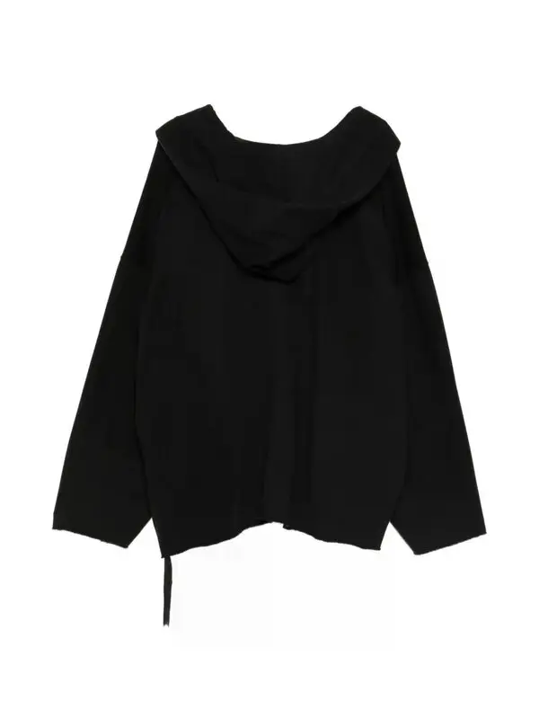 Rick Owens V-neck Asymmetric Hoodie - Black