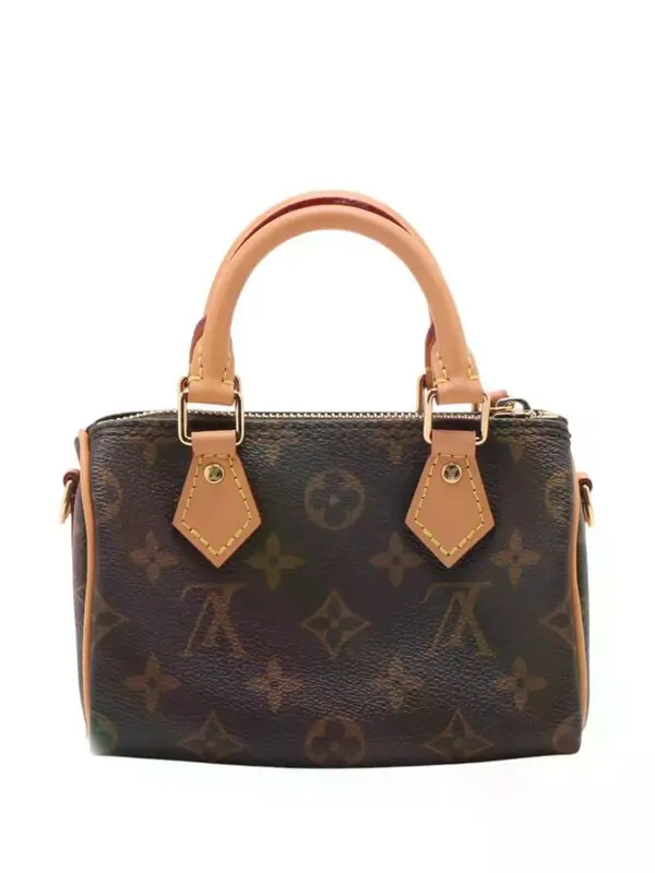 LOUIS VUITTON 2025 Monogram Nano Speedy Bandouliere Satchel - Brown