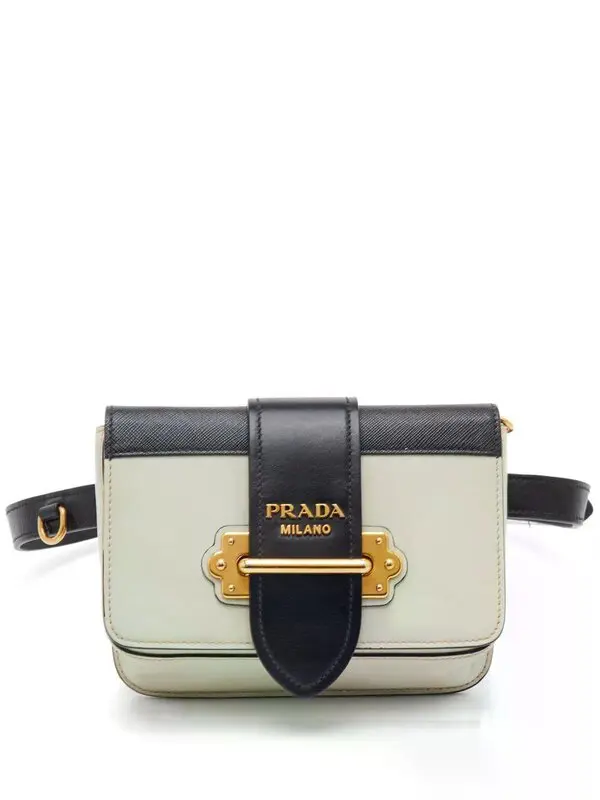 Prada Cahier Logo-detail Belt Bag - Neutrals