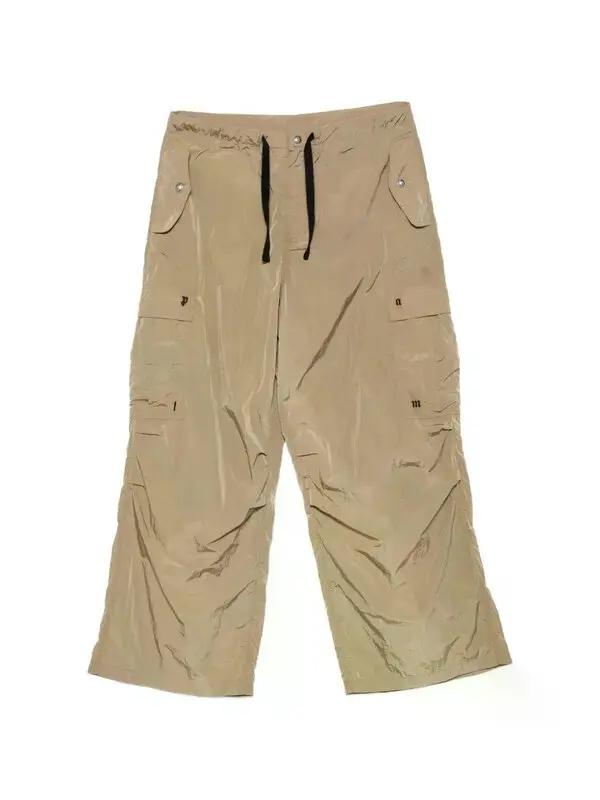 Palm Angels Cargo Pants With Drawstring Waist And Embroidered Logo