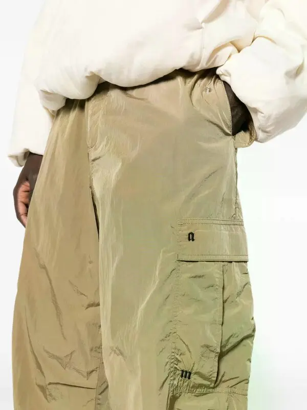 Palm Angels Cargo Pants With Drawstring Waist And Embroidered Logo