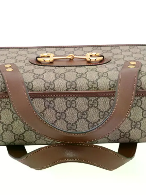 Gucci 2016-2026 Small Gg Supreme Horsebit 1955 Satchel Handbag - Neutrals