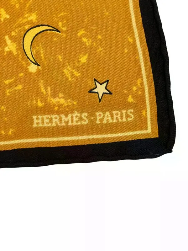 Hermès 1990-2010 Annee Des Etoiles Pocket Square Silk Scarf 45 Scarves - Yellow