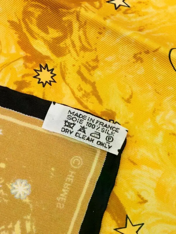 Hermès 1990-2010 Annee Des Etoiles Pocket Square Silk Scarf 45 Scarves - Yellow