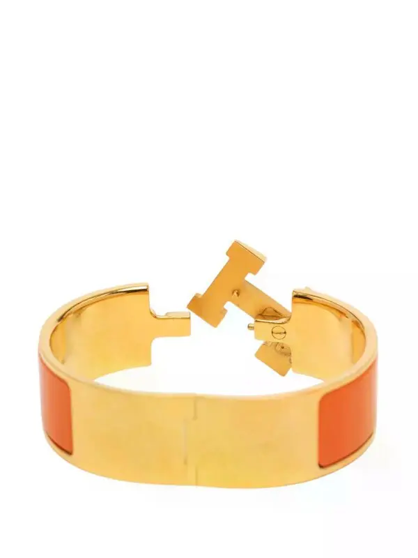 Hermès Wide Enamel Clic Clac H Bracelet Gm - Gold
