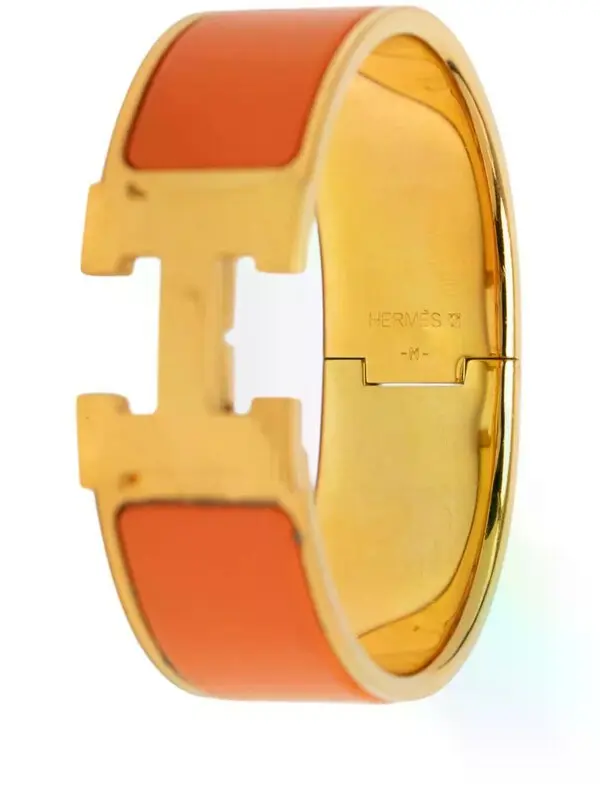 Hermès Wide Enamel Clic Clac H Bracelet Gm - Gold