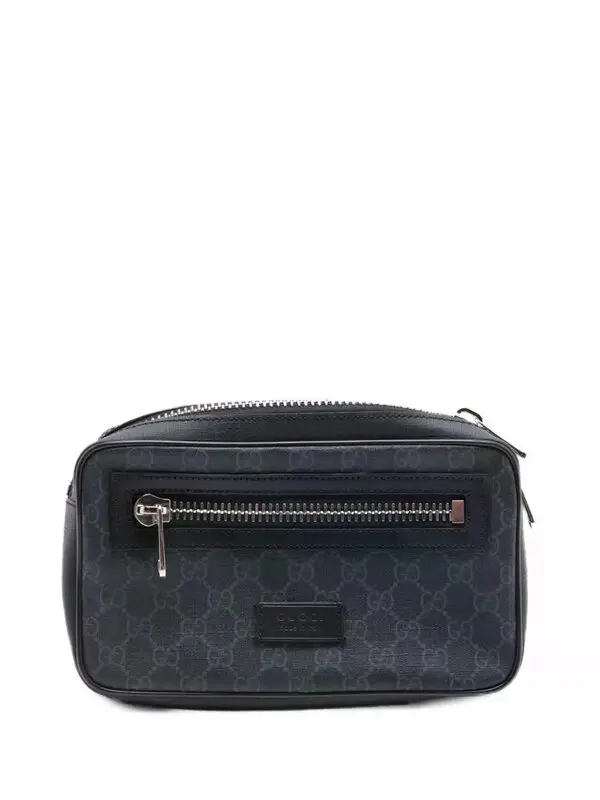 Gucci 2000-2015 Gg Supreme Web Night Courrier Belt Bag - Black
