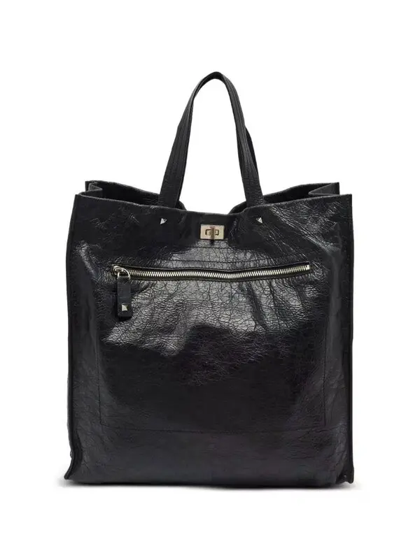 Valentino Garavani Rockstud Leather Tote Bag - Black