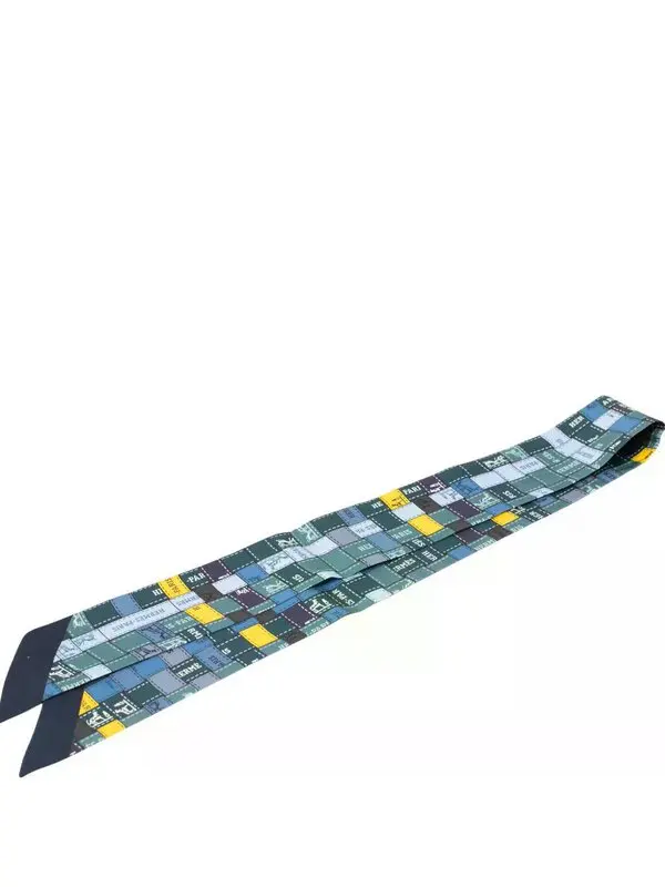Hermès 2000-2026 Bolduc Au Carre Silk Twilly Scarf Scarves - Blue