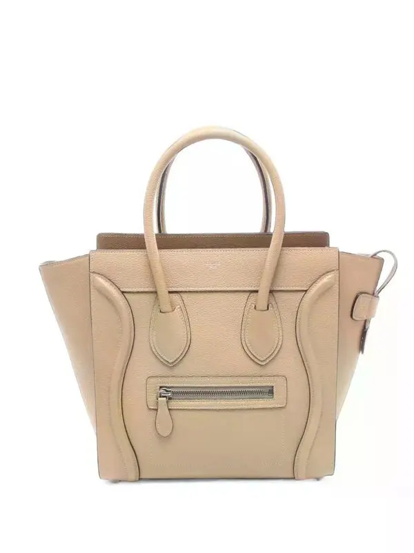 Celine 2010s Micro Luggage Micro Shopper Tote Bag - Neutrals
