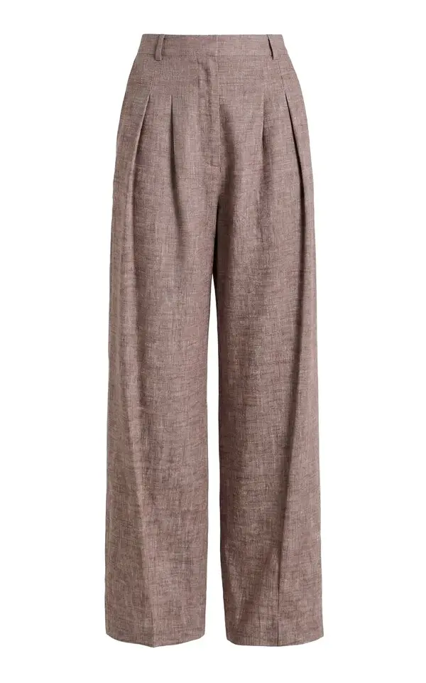 Rachel Comey Walford Pleated Linen-cotton Pants