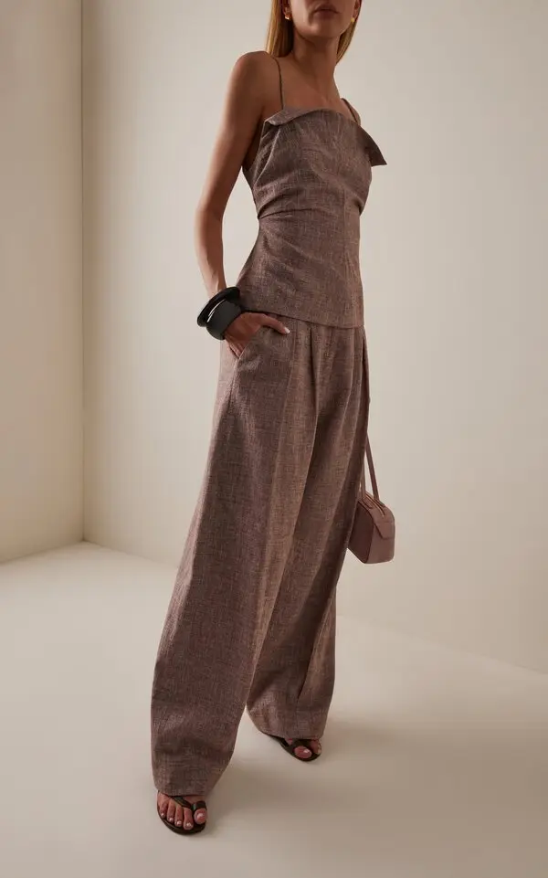 Rachel Comey Walford Pleated Linen-cotton Pants